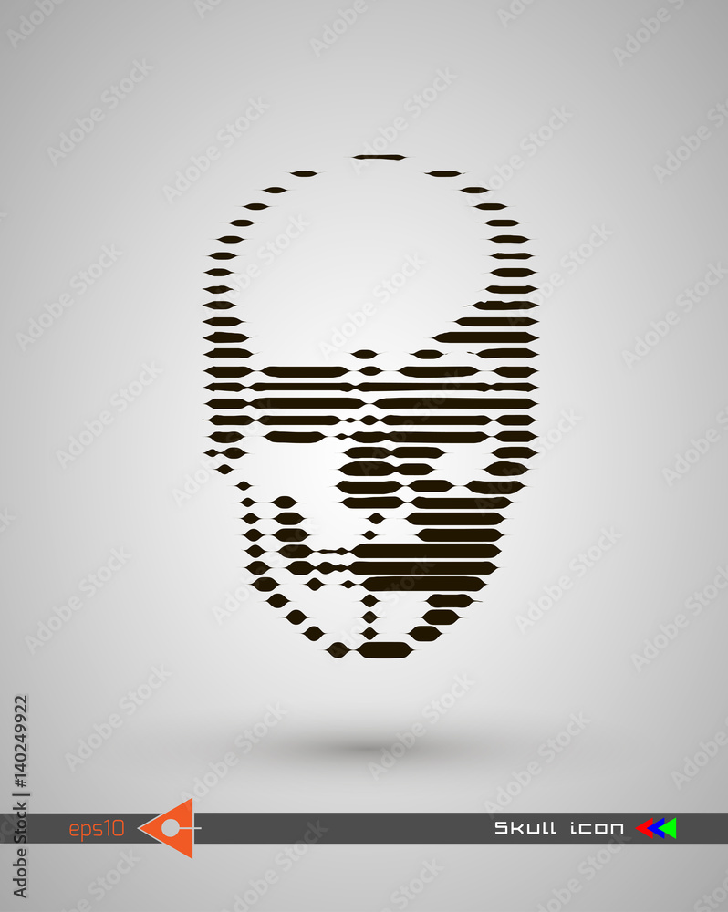 Vector halftone skulls. Skull icon. Symbol of death, danger, war, death ...
