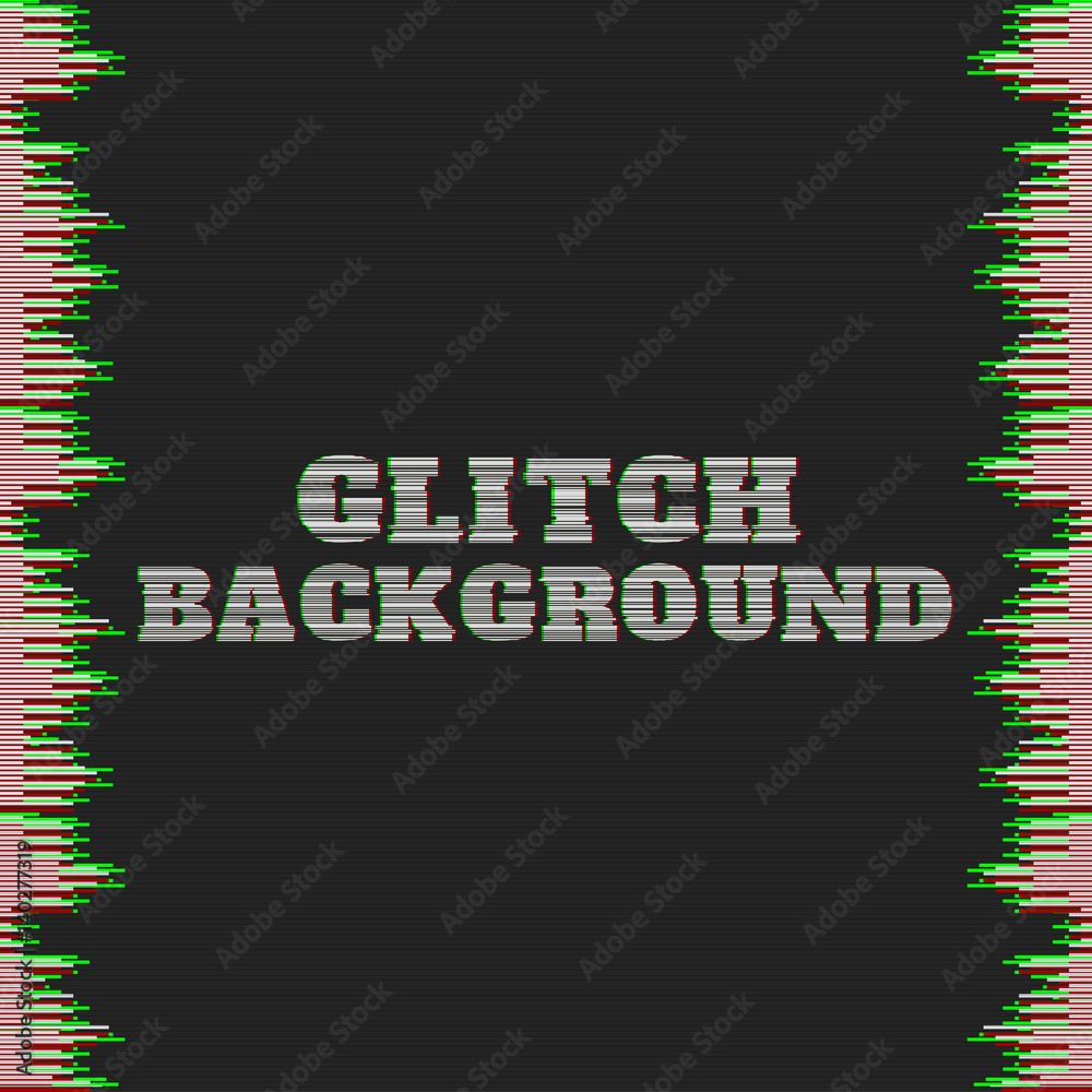 Vector glitch background. Distorted horizontal stripes on the edges of ...