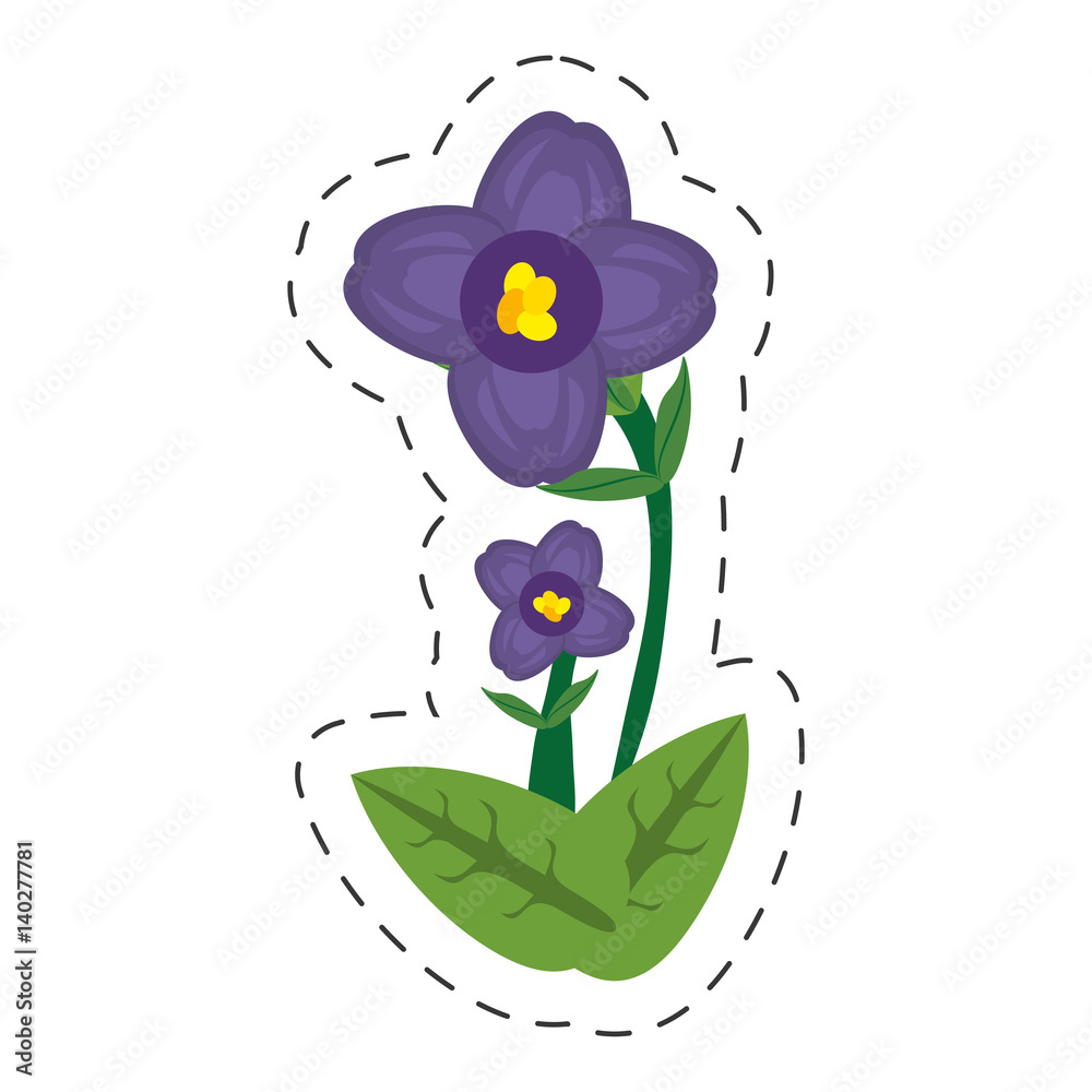 cartoon african violet flower vector illustration eps 10 Stock Vector ...