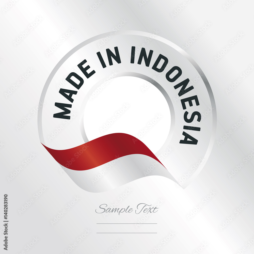 Made in Indonesia transparent logo icon silver background Stock Vector ...