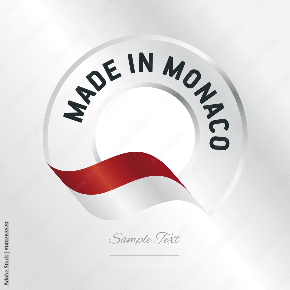 Made in Monaco transparent logo icon silver background Stock Vector ...