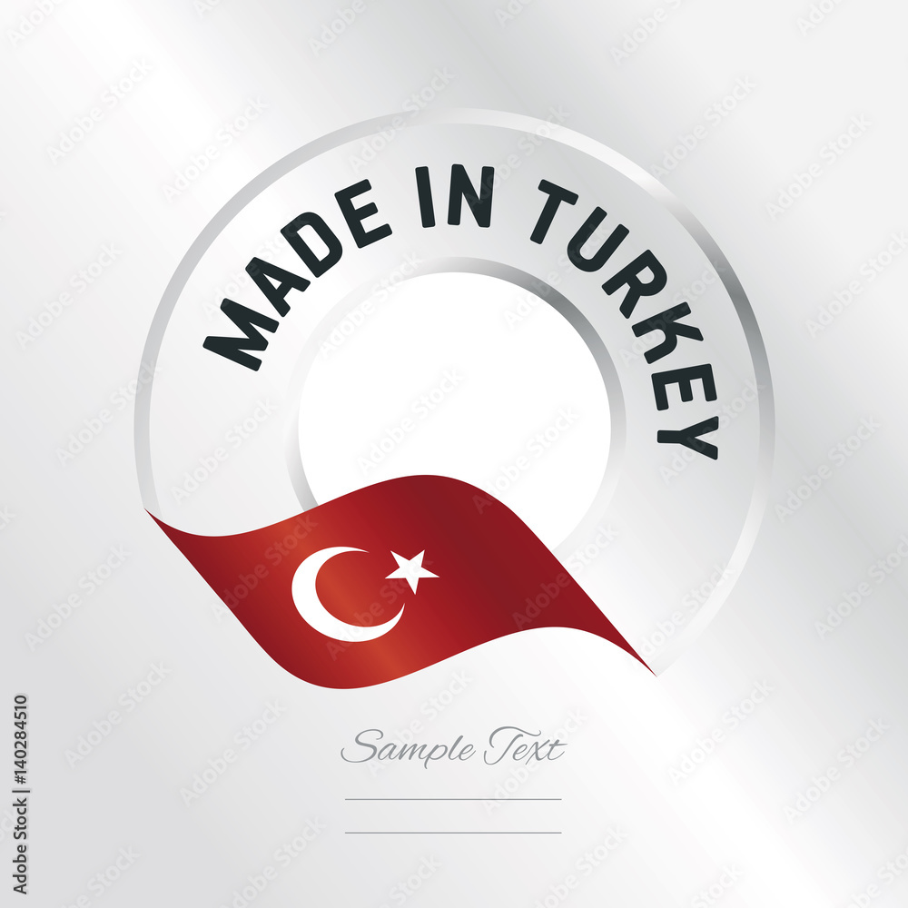 Made in Turkey transparent logo icon silver background Stock Vector ...