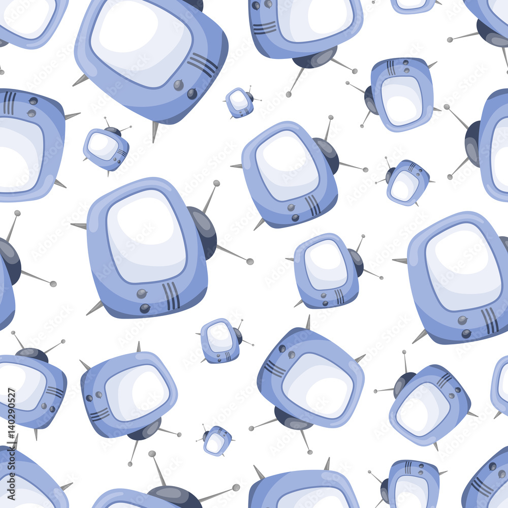 Seamless tv pattern Stock Vector | Adobe Stock