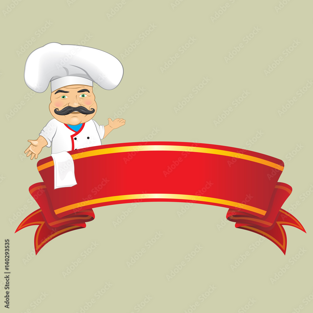 Vector Chef Cook Serving Food Realistic Cartoon Character Design ...