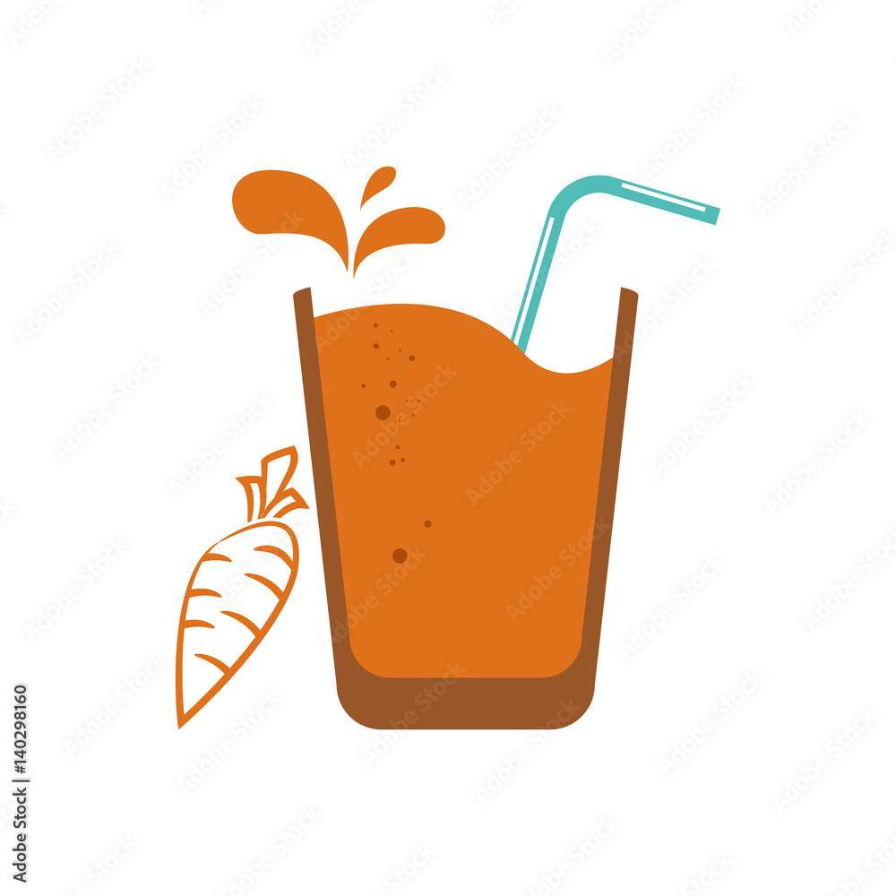 Vector illustration of fresh carrot juice. Stock Vector | Adobe Stock