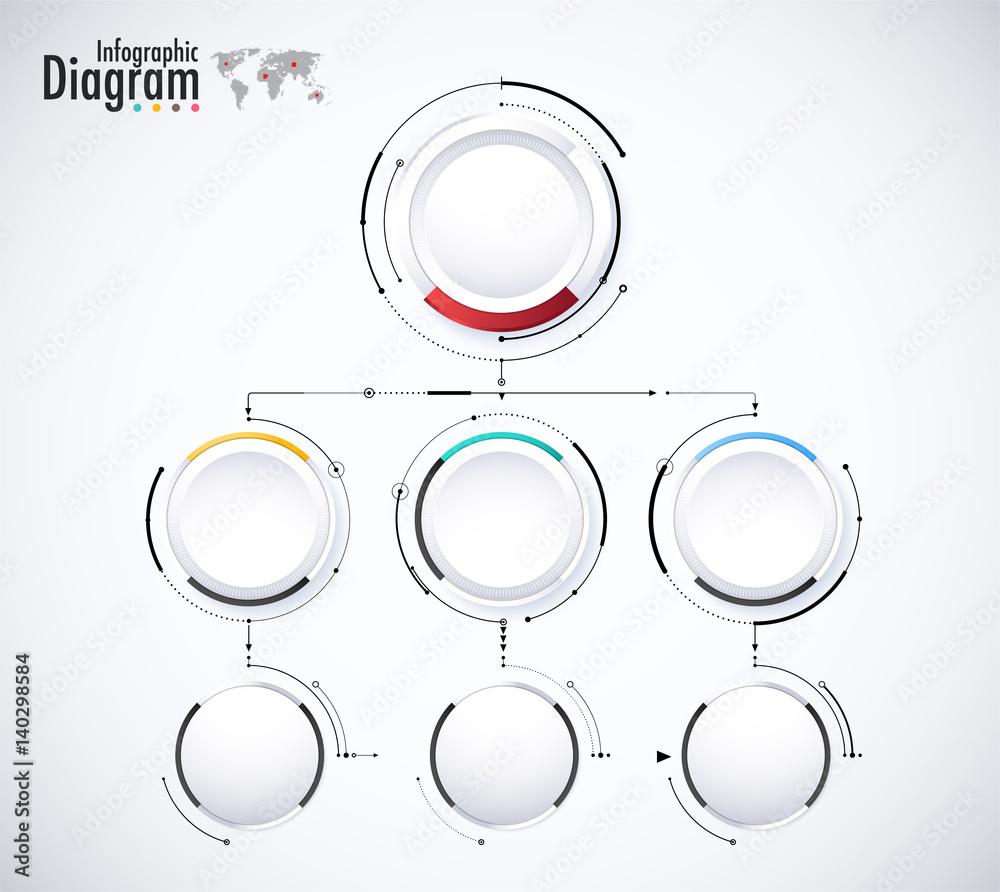 Digital diagram style. Diagram and flow chart of technology concept ...