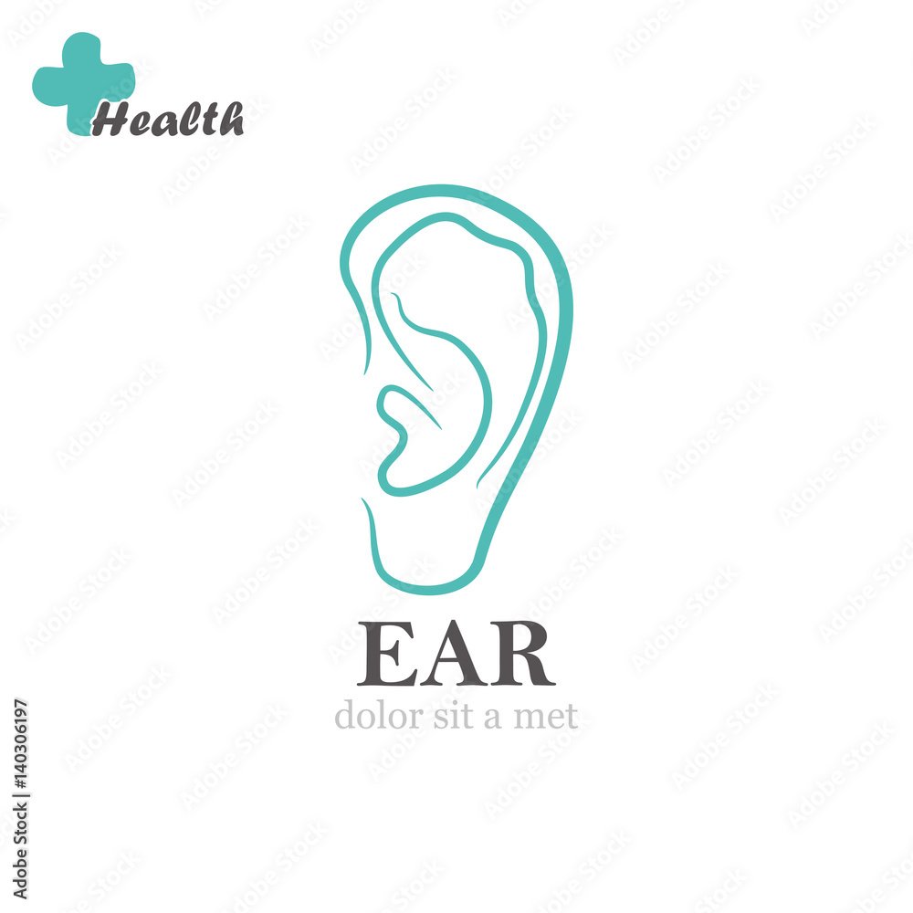Human ear logo design vector template Stock Vector | Adobe Stock