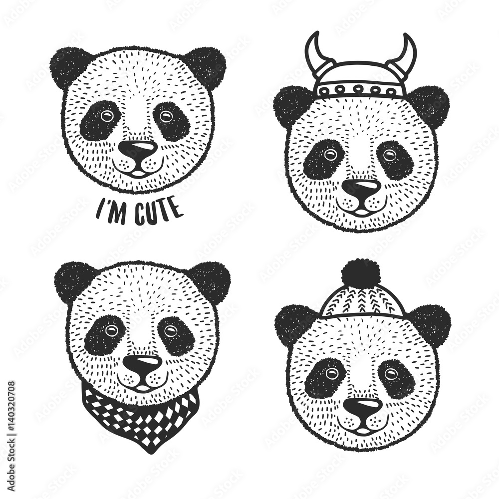 Panda Face Drawing Hands