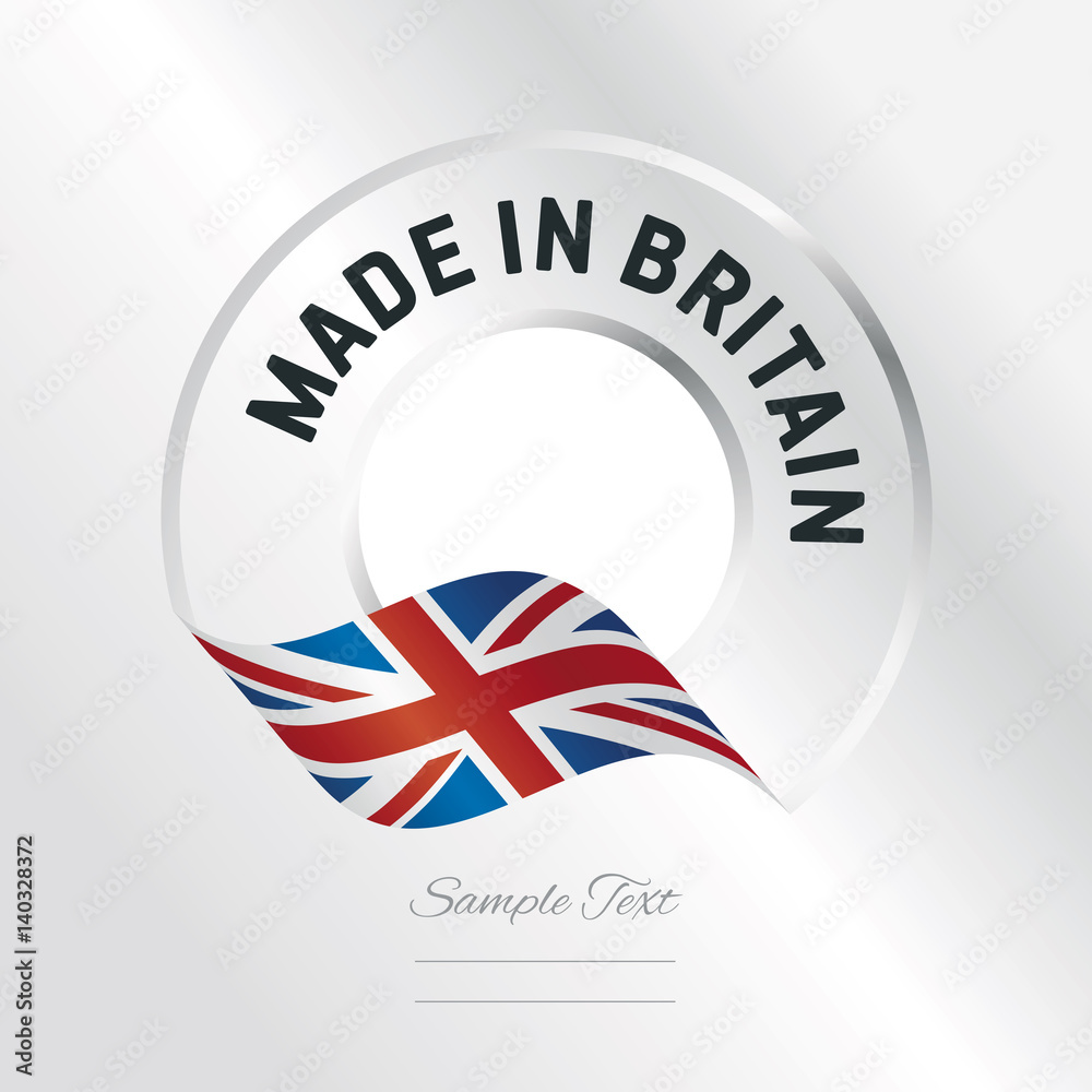 Made in Britain transparent logo icon silver background Stock Vector ...