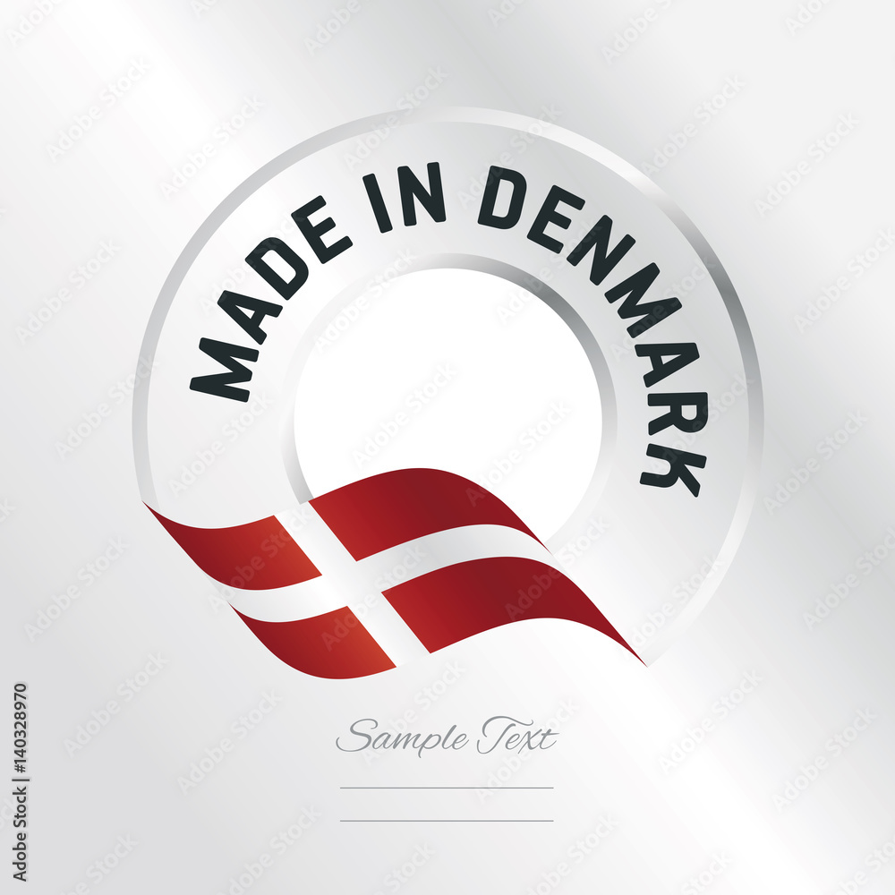Made in Denmark transparent logo icon silver background Stock Vector ...