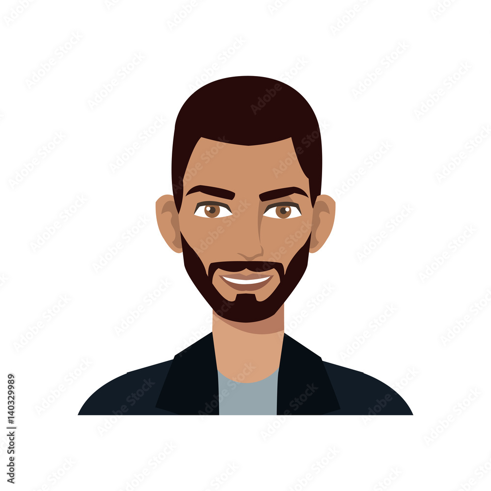 good looking man cartoon icon over white background. colorful design ...