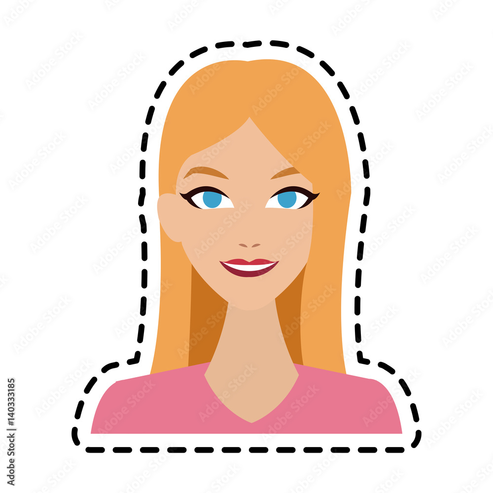 face of young pretty blonde woman icon image vector illustration design ...