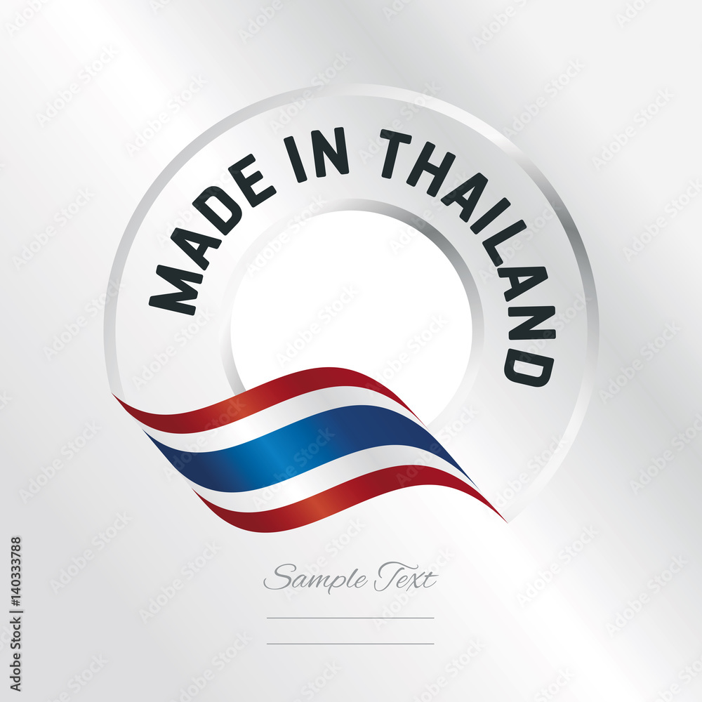 Made in Thailand transparent logo icon silver background Stock Vector ...