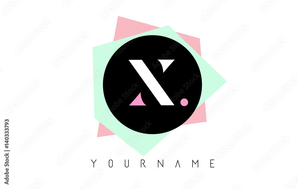 X Geometric Shapes Logo Design with Pastel Colors. Stock Vector | Adobe ...