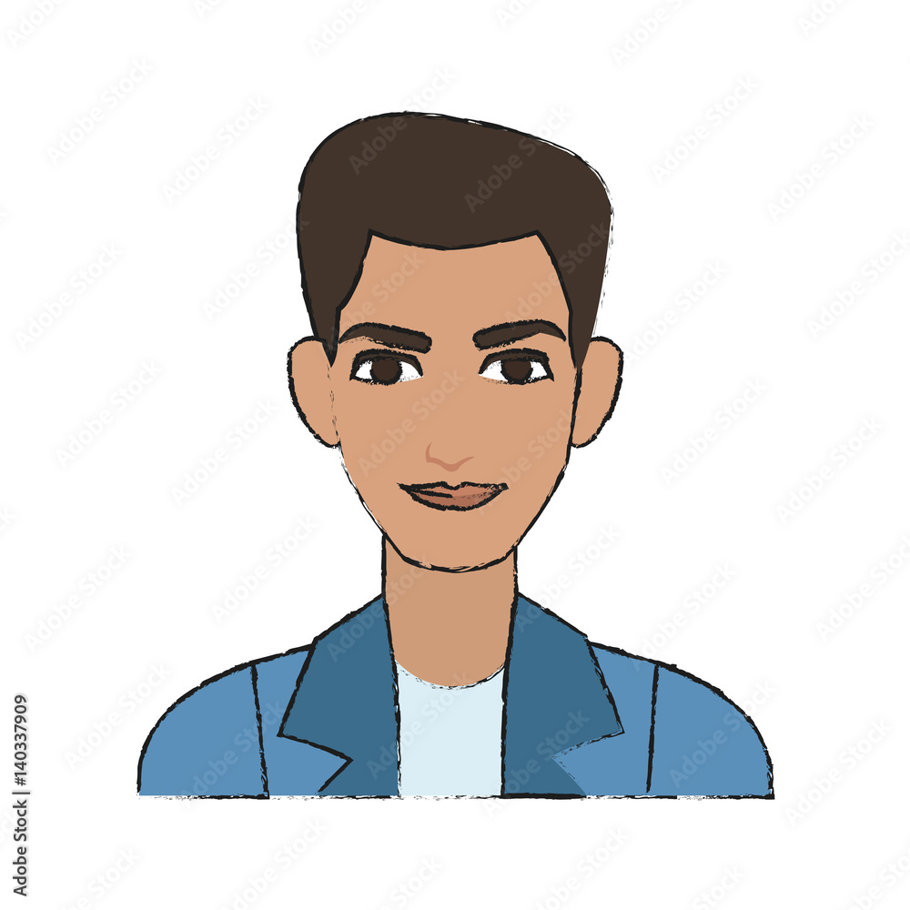 Vecteur Stock good looking man cartoon icon over white background ...