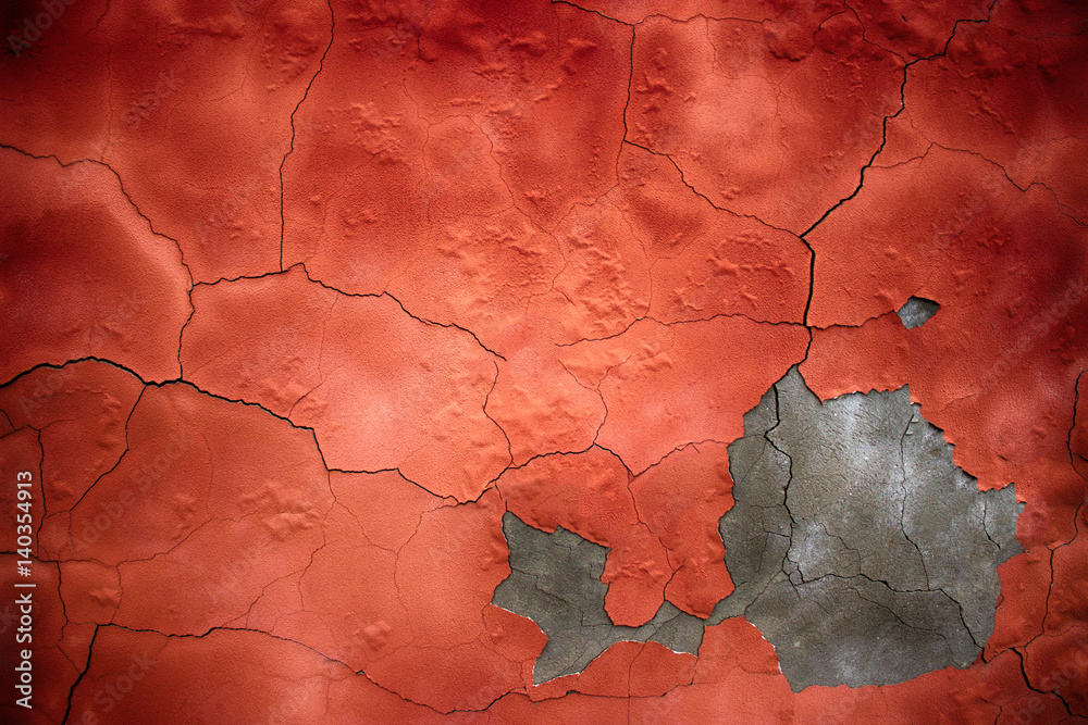 Red cement texture, concrete surface of the wall, colored background ...