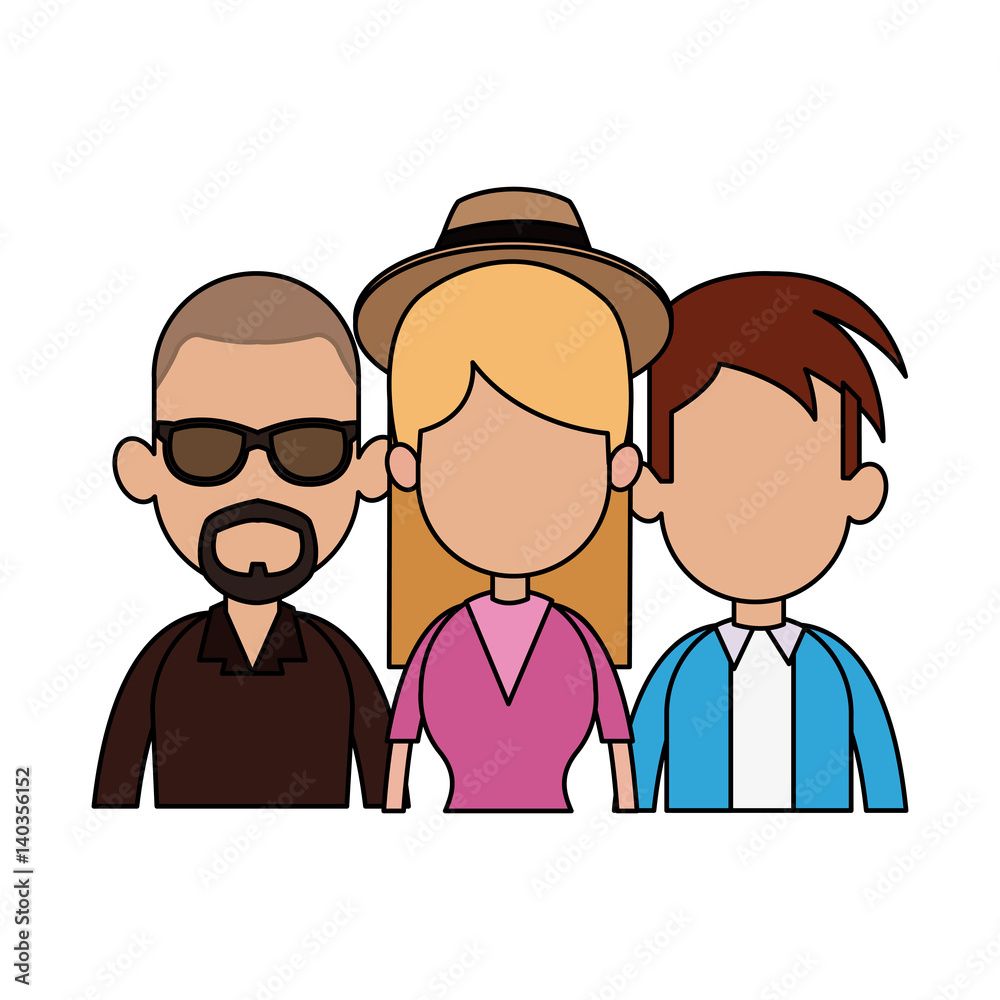 three people cartoon icon image vector illustration design Stock Vector ...