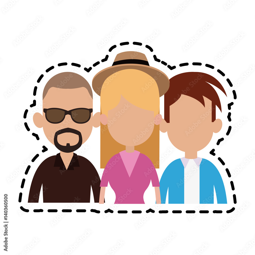 three people cartoon icon image vector illustration design Stock Vector ...