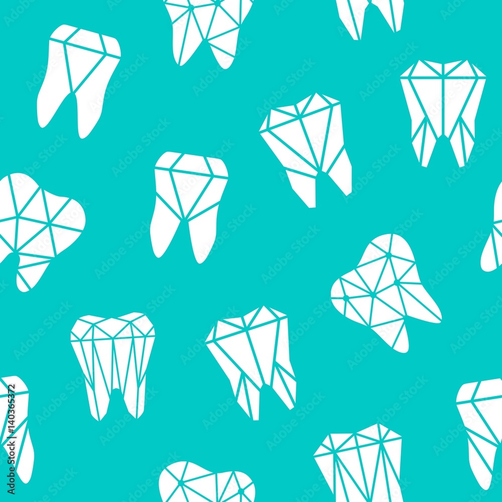 Seamless background with symbols of teeth Stock Vector | Adobe Stock
