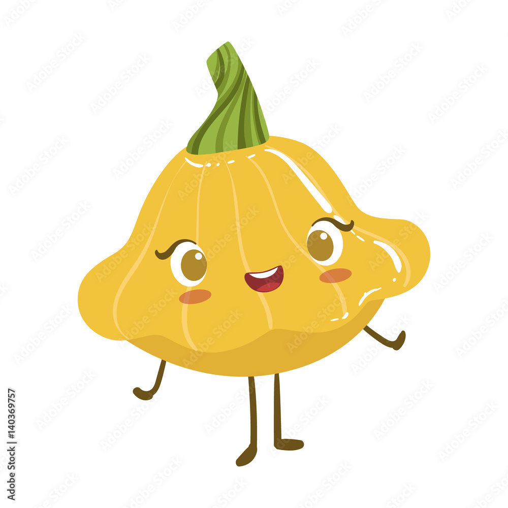 Star Shaped Marrow Cute Anime Humanized Smiling Cartoon Vegetable Food ...
