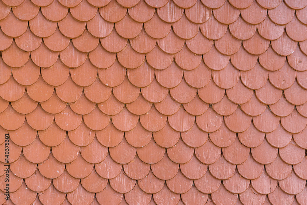 Red painted wood tiling roof wall texture background Stock Photo ...