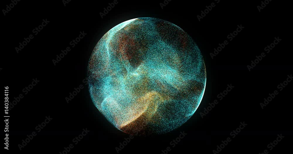Abstract 4K Motion Background Explosion With Particles And Sphere. Atom ...