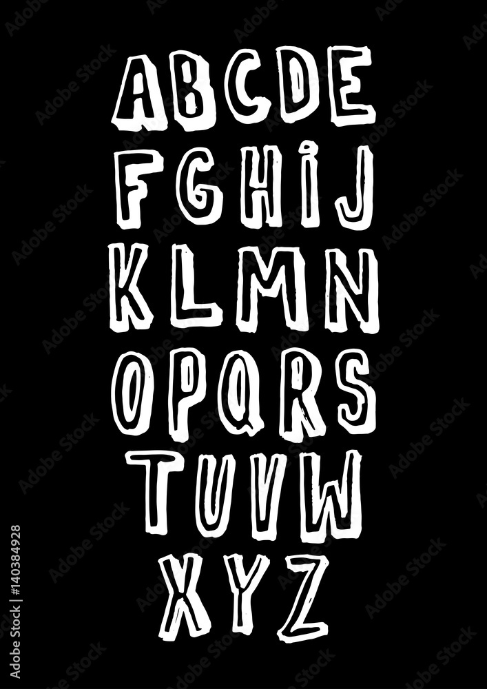 Graphic Font for your design. Hand drawn calligraphy lettering alphabet ...