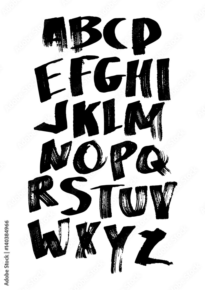 Graphic Font for your design. Hand drawn calligraphy lettering alphabet ...