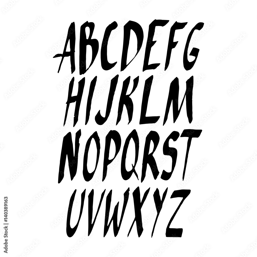 Graphic Font for your design. Hand drawn calligraphy lettering alphabet ...