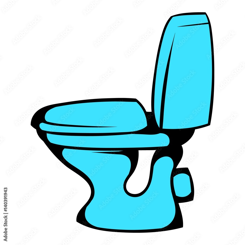 Blue toilet icon cartoon Stock Vector | Adobe Stock
