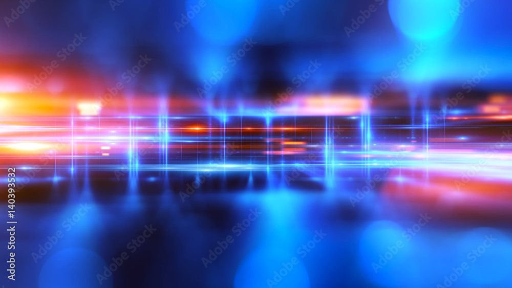 Beautiful light flares. Glowing streaks dark background. Luminous ...