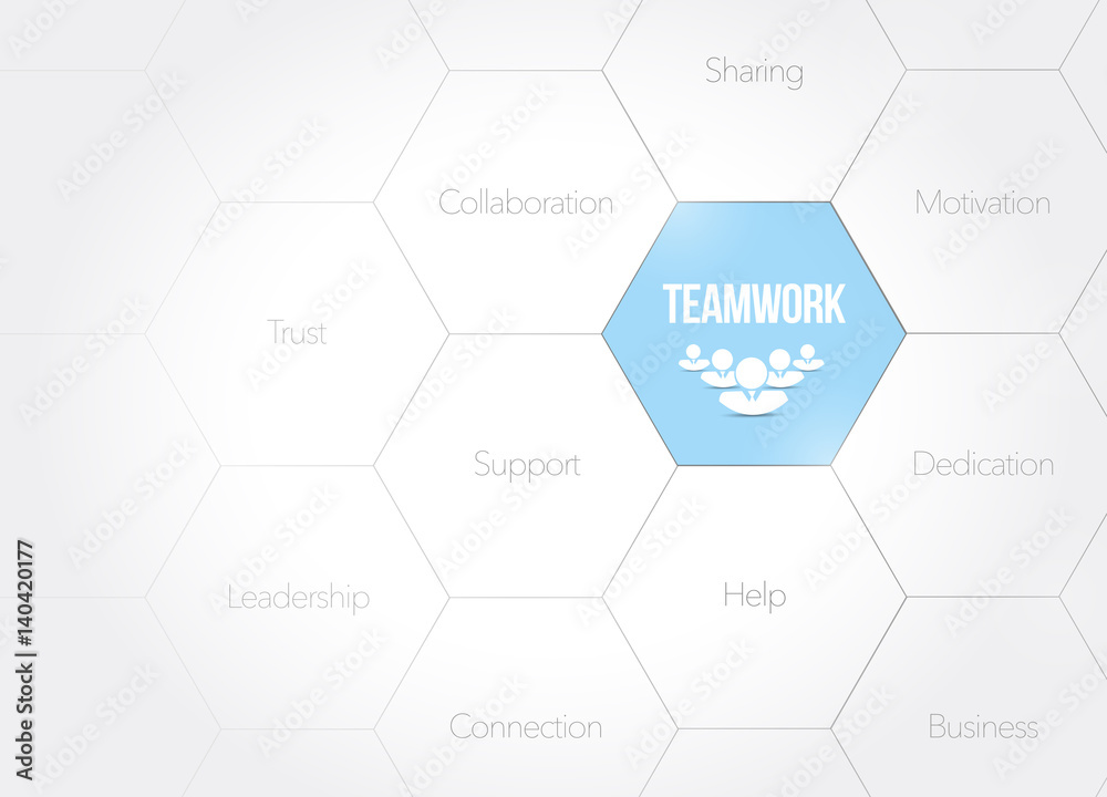 teamwork business diagram concept illustration Stock Illustration ...