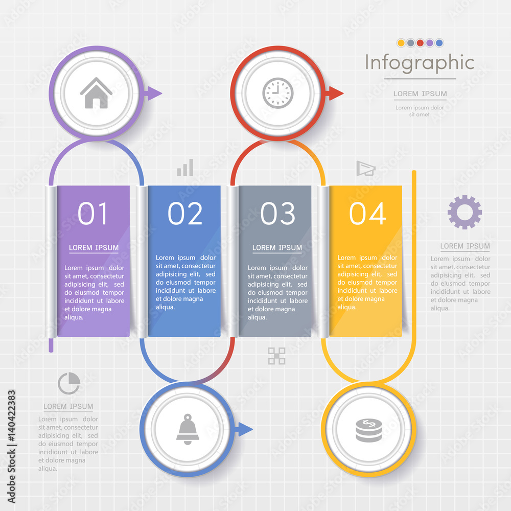 Infographics design template with icons, process diagram, vector eps10 ...