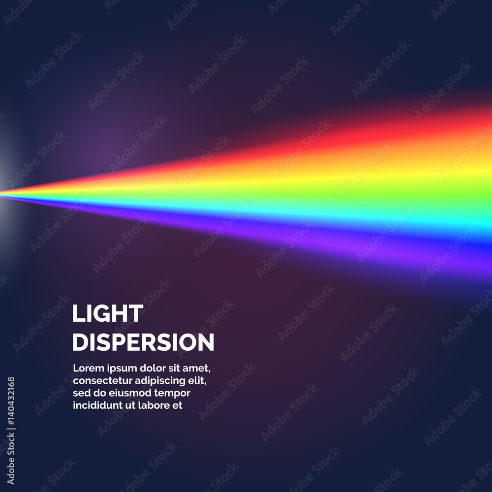 The light dispersion. Background with rainbow. Stock Vector | Adobe Stock