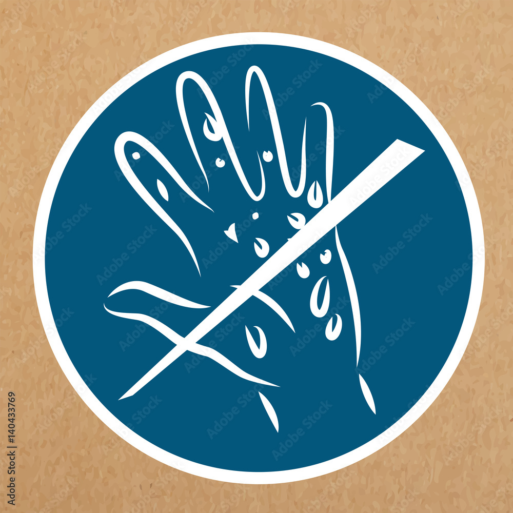 Hypoallergenic sign, badge with strikeout allergenic hand, isolated ...