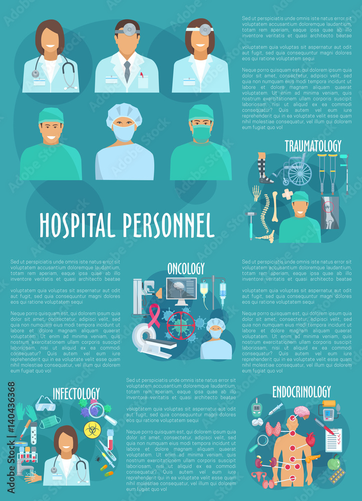 Hospital personnel vector poster template Stock Vector | Adobe Stock
