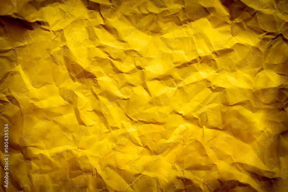 wrinkled yellow paper texture , copy space Stock-Foto | Adobe Stock