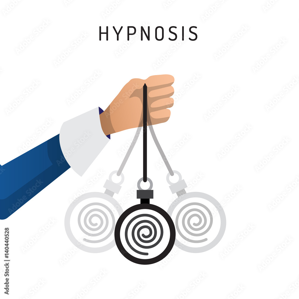 Vector illustration of hand with the swinging of the pendulum ...