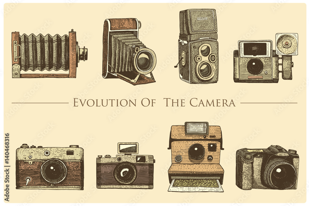 evolution of the photo, video, film, movie camera from first till now ...