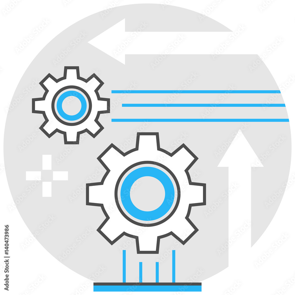 Horizontal and Vertical System Integration - Infographic Icon Elements ...