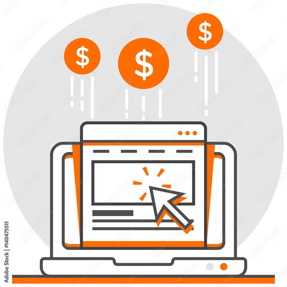 Pay-Per-Click Advertising - Infographic Icon Elements from Digital ...