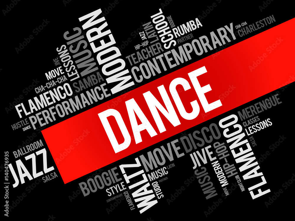 Dance word cloud collage, concept background Stock Vector | Adobe Stock