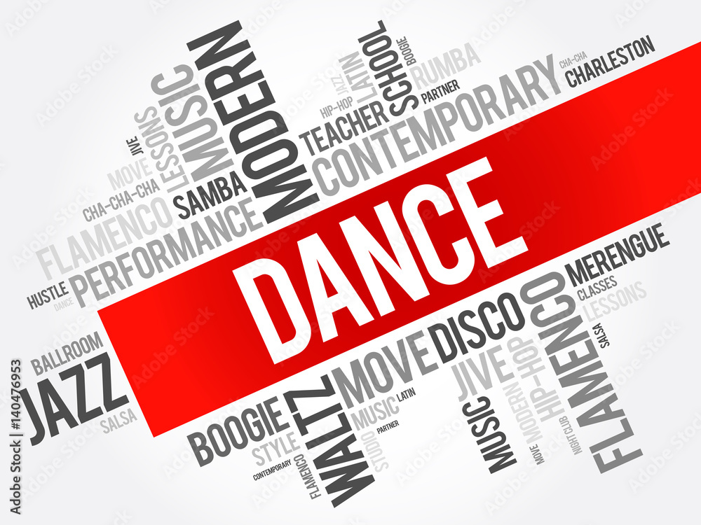 Dance word cloud collage, concept background Stock Vector | Adobe Stock