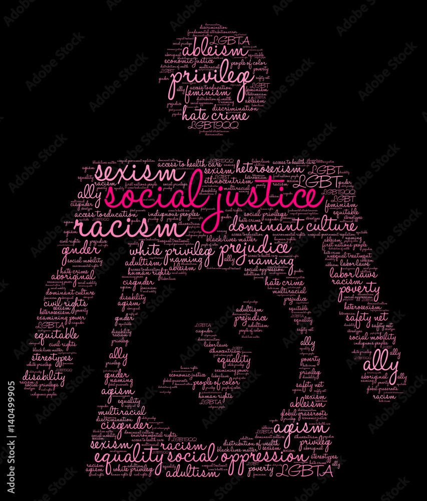 Social Justice Word Cloud on a black background. Stock Vector | Adobe Stock