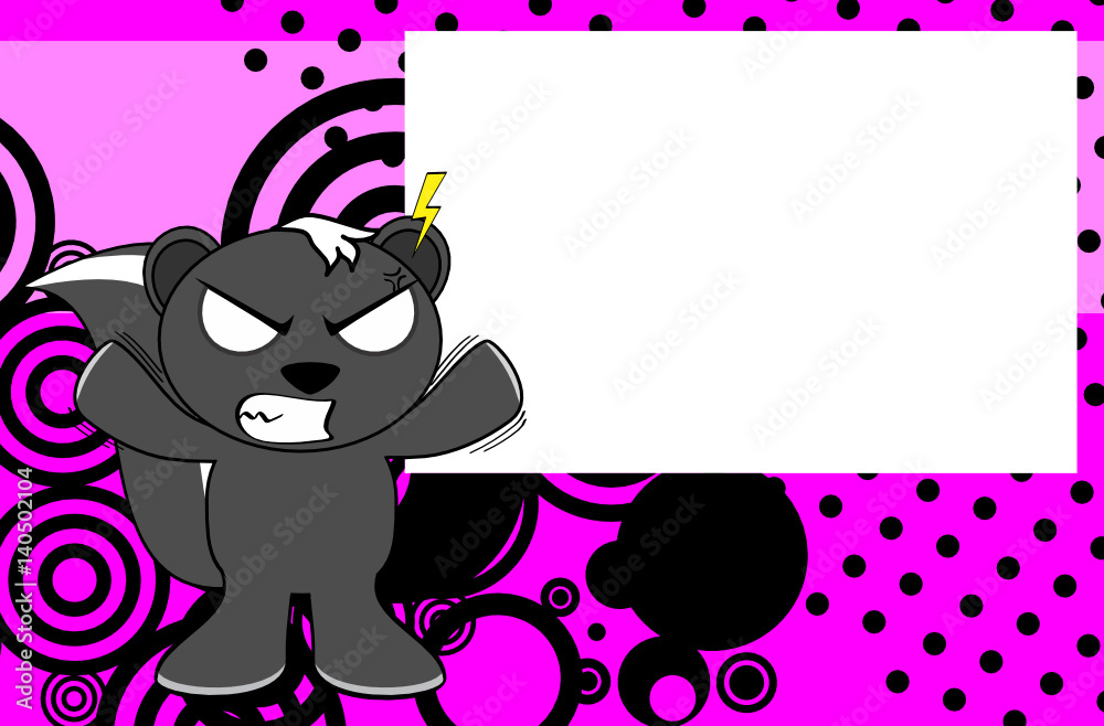 angry skunk emotion cartoon background in vector format Stock Vector ...
