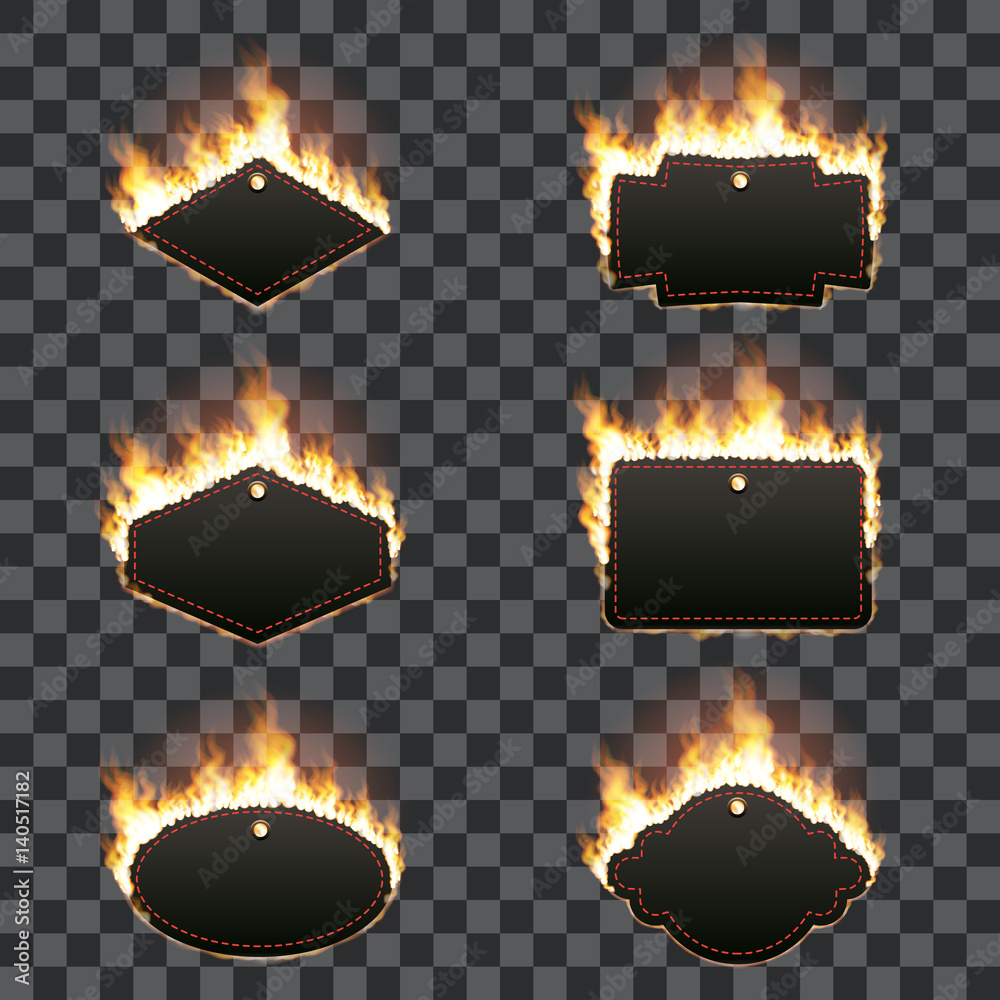 Set of six frames of different shapes with text space surrounded with ...