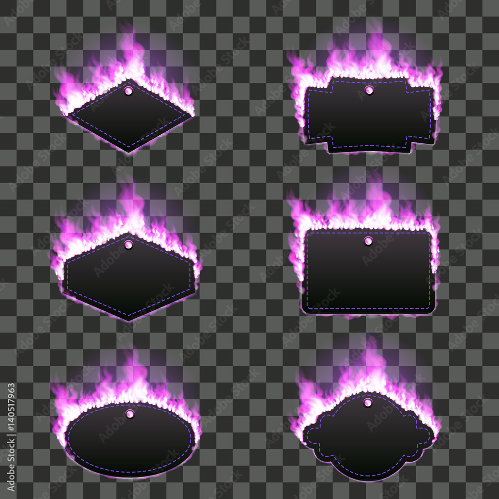 Set of six frames of different shapes with text space surrounded with ...