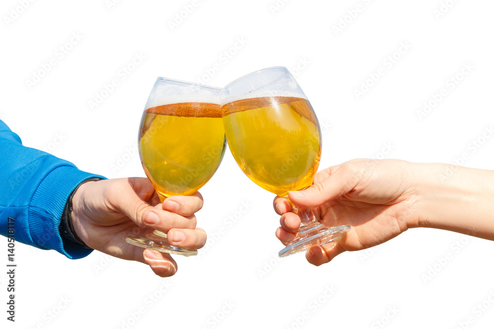 Clinking Beer glasses. Stock Photo | Adobe Stock