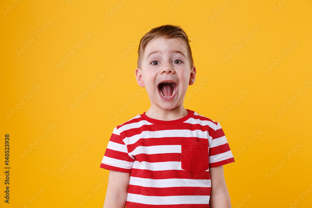 Portrait of a little boy shouting Stock Photo | Adobe Stock