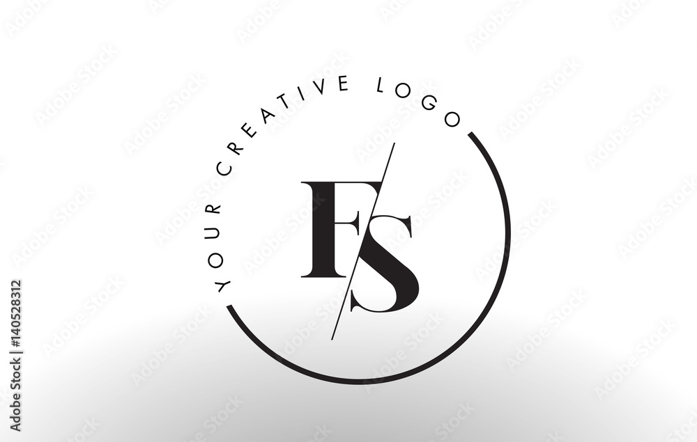 FS Serif Letter Logo Design with Creative Intersected Cut. Stock Vector ...